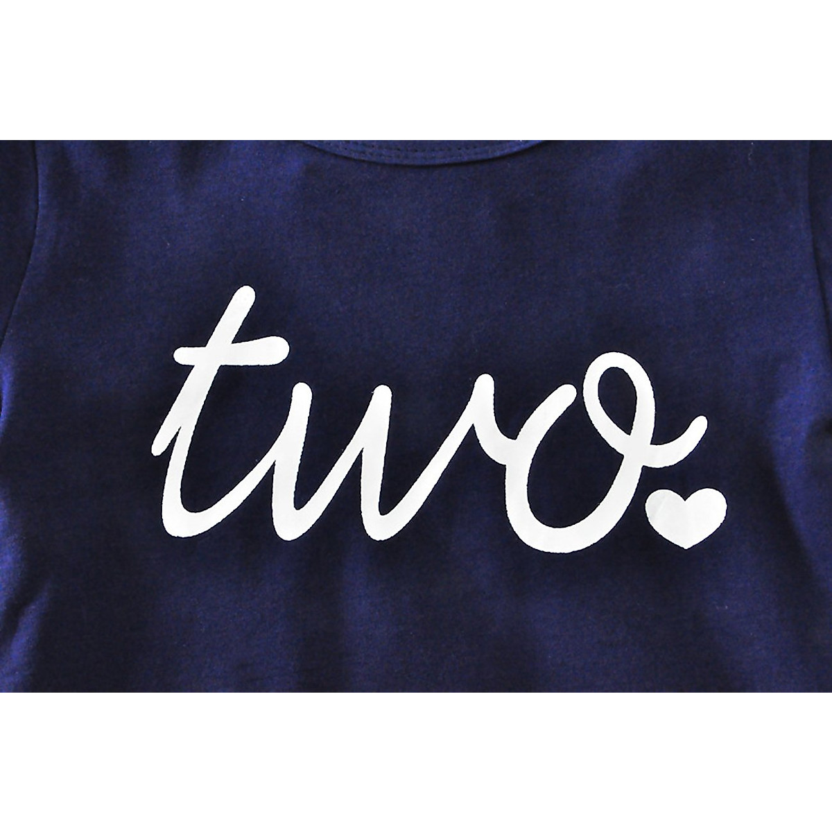 FAYALEQ Toddler Baby Girls Birthday Outfits Letter Print Short Sleeve Tops and Skirt Clothes Party Dress Set Size 2-3Years (Dark Blue)