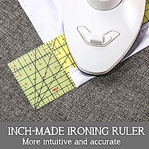 2 Pieces 2021 New Inches Hot Hem Sewing Ruler Hot Iron Ruler Hot Hemmer Pressing Tool Heat Resistant Ruler Sewing DIY Tools Measuring Quilting Press Handmade for Electric Iron Home Clothing Making()