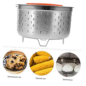 TIDTALEO stainless steel rice steamer sticky rice cooker basket rice cooker steamer basket steam insert basket stainless steel steamer pot steamer insert for pot silicone Metal liner