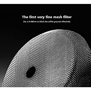 ElephantNum TIMEMORE French Press Coffee Maker Double Filter Mesh 600ml