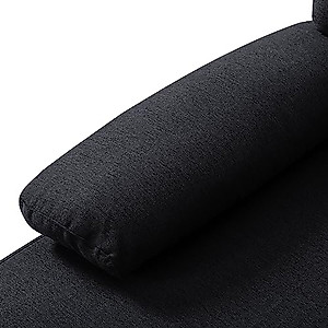 SONGG 107.9” U Shaped Sectional Sofa with Double Extra Wide Chaise, w/Removable Back & Seat Cushions, for Living Room, Office, Apartment, Black