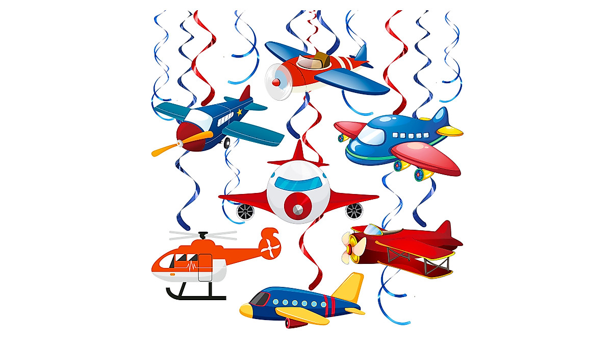 Airplane Hanging Swirls Airplane Birthday Party Decorations Helicopter ...
