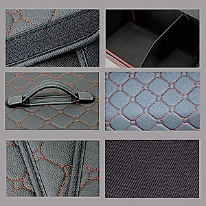Car Boot Organizer,Car Trunk Storage Box Car Storage Box Football Pattern Leather Storage Compartment Multifunctional Interior Decoration