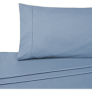 Amazon Brand – Pinzon 300 Thread Count Organic Cotton Bed Sheet Set - Twin, Flint Blue