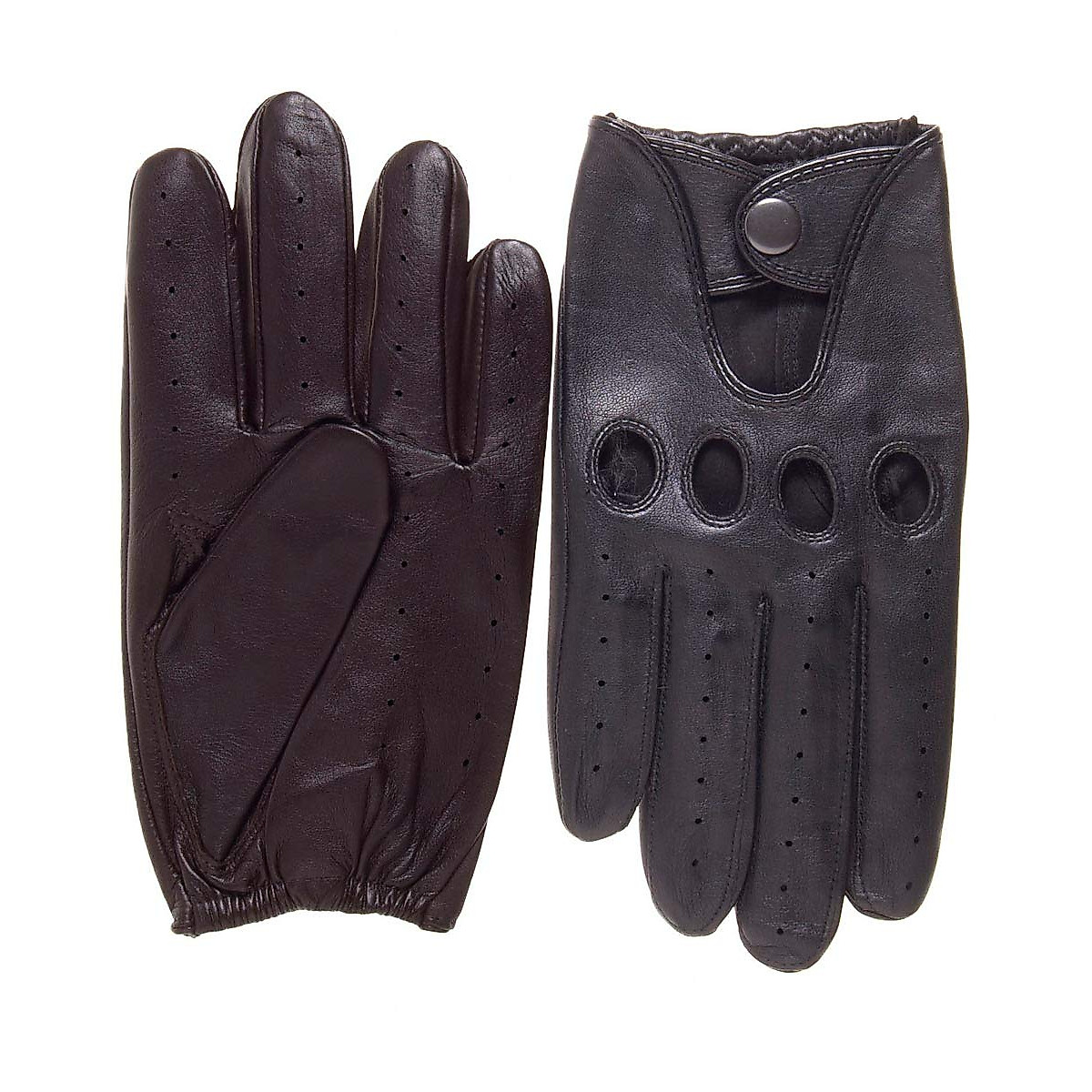 Pratt and Hart Silverstone Our Bestselling Men's Leather Driving Gloves Size L Black