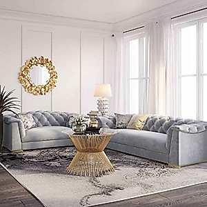 TOV Furniture Farah Grey Velvet Loveseat