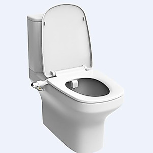 Bidet Attachment for Toilet Bidet Toilet Seat Dual Nozzle Ultra Slim Self Cleaning Adjustable Water Non Electric Bidet Fresh Water Spray for Rear Sanitary and Feminine Wash