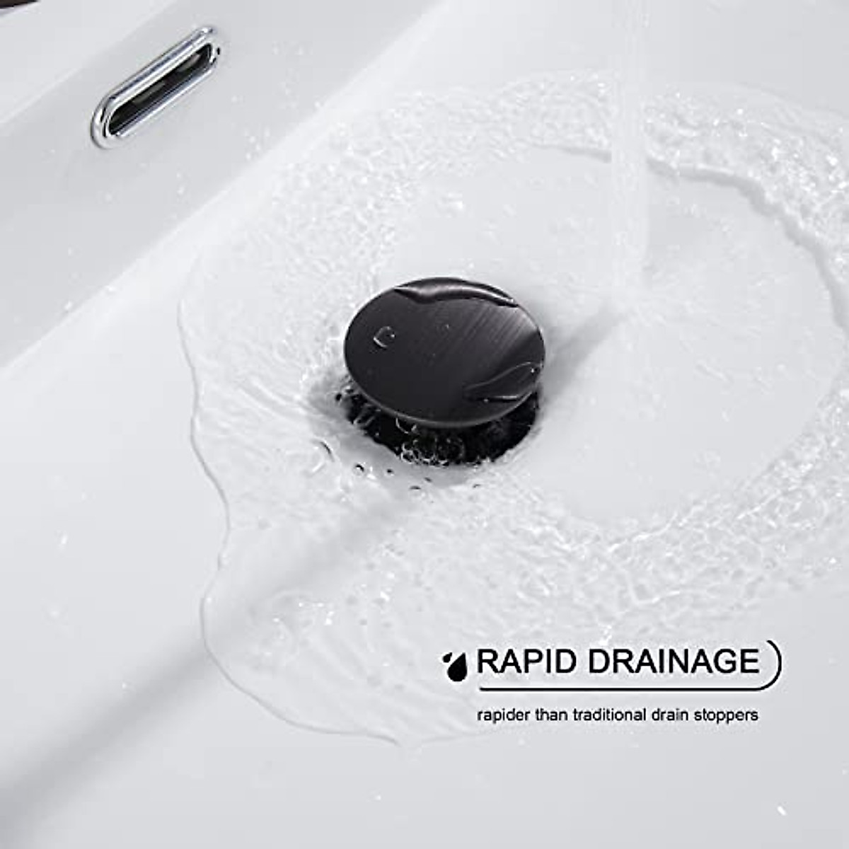 Bathroom Sink Drain, Pop Up Drain Stopper with Overflow, Lavatory Vanity Vessel Sink Drain Assembly, Oil Rubbed Bronze