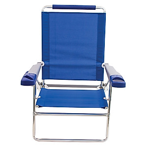 RIO Brands Beach 15" Extended Height 4 Position Folding Beach Chair, Blue (SC615-28-1)