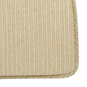 Klear Vu Striped Padded Non-Slip Dining Kitchen Chair Pads, 15" x 16" Nakita Natural 4 Pack