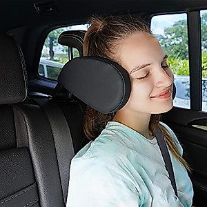 cxyhzq car seat headrest Pillow,Road pal headrest,Left and The Right 3 Levels Adjustable, U haped car leeping Pillow for Kids (Beige)