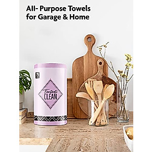 Fantasticlean Microfiber Cleaning Cloth Roll -75 Pack, Tear Away Towels, 12" x 12", Reusable Washable Rags (Purple)