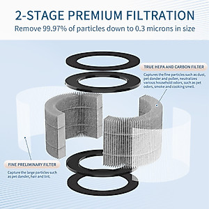 2801 Replacement Filter Compatible with Bissell MYair 2780A Air Pur-ifier Model 2801, 2780, 2780A, 2780B, 2780P, 27809 True HEPA Filter Replacement with car-bon and Pre-filter Part# 2801, Pack of 4