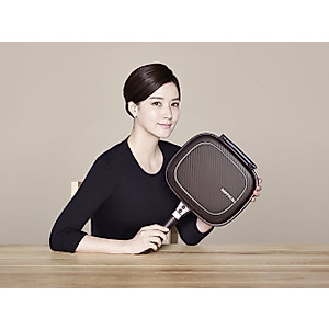Happycall Titanium Nonstick Double Pan, Omelette Pan, Flip Pan, Square, Dishwasher Safe, PFOA-free, Brown (Standard)