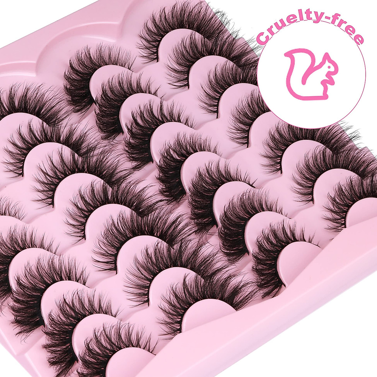 Fox Eye Lashes Fluffy Wispy Volume Eyelashes Natural Look D Curly Cat Eye Lash Extension 20MM Fake Eyelashes Pack 14 Pairs by Lanflower