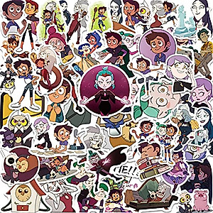 50pcs The Owl House Stickers for Kids Laptops,Cool Teen Trendy Aesthetic Vinyl Waterproof Decals for Water Bottle Computer Scrapbooking Phone Bumper Graffiti Decals