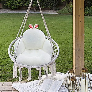 QYA Computer Chair Cushion Pink, Cute Seat Cushion with Backrest Non-Slip, Kawaii Chair Pillow for Gamer Chair, Comfy Chair Cushion for Bedroom (32"x 18", Pink Kitty)