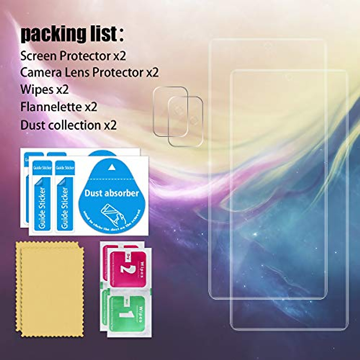 Galaxy A51 HD Clear Tempered Glass Screen Protector + Camera Lens Protectors by YEYEBF, [2+2 Pack] [in-Display Fingerprint][9H Hardness][Bubble-Free] Screen Protector Glass for Samsung Galaxy A51