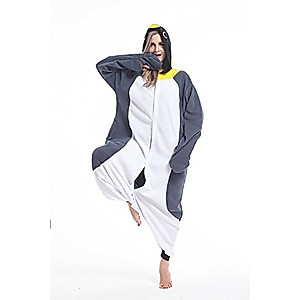 Sqlszt Women Men Adult Animal Penguin One Piece Onesie Cosplay Pajama Costume XL
