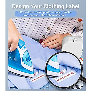 Phomemo Label Maker Machine with Tape P12 PRO Rechargeable Label Makers, Bluetooth Label Maker Compatible Different Font Color Text Label Maker Tape, Multiple Templates Available for Smartphone