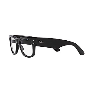 Ray-Ban RX0840V Mega Wayfarer Square Prescription Eyewear Frames, Black/Demo Lens, 51 mm