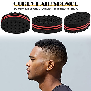 5 Pieces Afro Twist Hair Comb Set Includes Hair Twist Comb Hair Pick Afro Comb Hair Pick Comb Hair Curly Sponge Glove and Twist Wave Barber Tool Twist Wave Curl Brush for Natural Hair (Red Black)