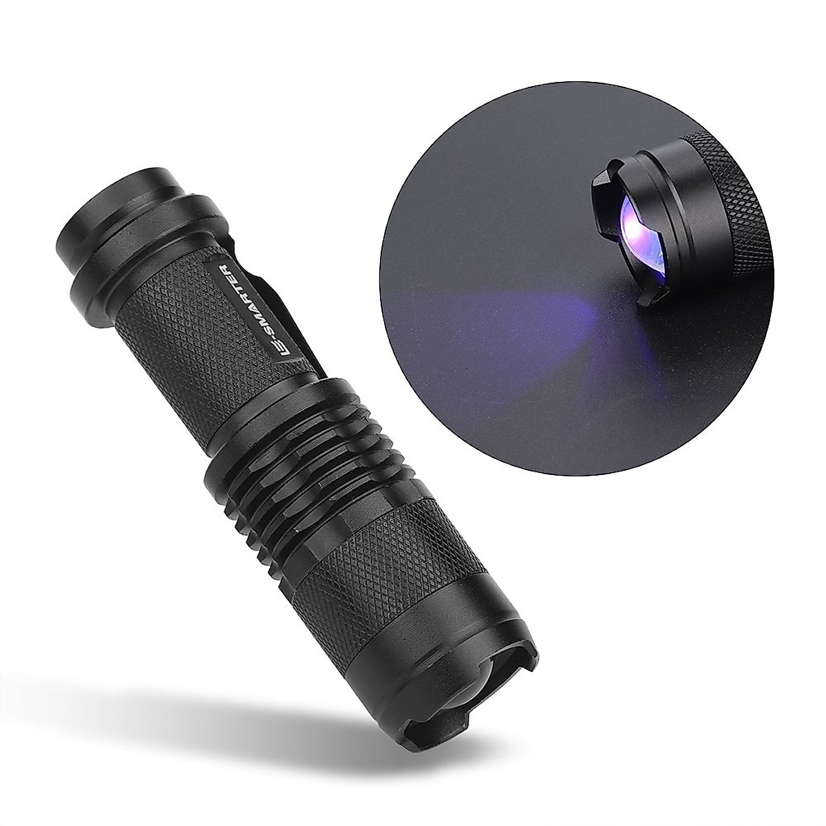Fdit Torch Flashlight Ultra Bright LED Tactical Flashlight Perfect for Camping Biking Home Emergency 395/365 nm (Batteries Not Included)(365nm)