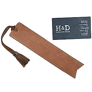 Hide & Drink, Leather Bookmark w/ Tassel, Pagemarker for Bookworms, Readers, Writers, Durable, Genuine, Fine Grain Leather, Deluxe, Classic, Handmade Includes 101 Year Warranty :: Bourbon Brown