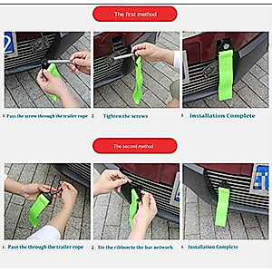 2 Pieces Car Racing JDM Tow Strap High-Strength Nylon Towing Rope Universal Auto Blue Trailer Hook Bumper Decorative with Chinese Slogan (Blue)