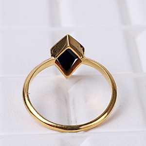 kite shaped black onyx ring natural gemstone engagement ring 925 sterling silver women jewelry handmade birthday gift for her by kanishka gems jewels