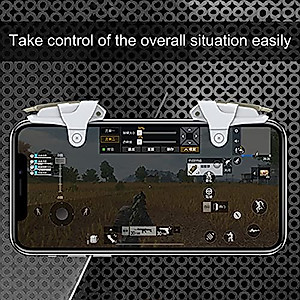 Washranp 2pcs Phone Gaming Triggers Second-Generation Chicken King Mini Metal Physical Button Free Fire Shooting Aim Key Controller Gamepads for Smart Phone White