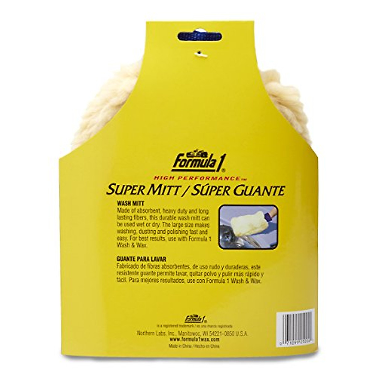 Formula 1 Super Car Wash Mitt – Synthetic Lambs Wool Wash Mitt Auto Detailing Supplies – Large Car Duster for Wet & Dry Applications – Super Absorbent Exterior Care Products