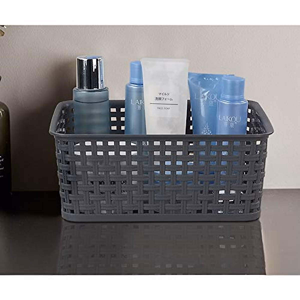Xowine 6-Pack Plastic Storage Basket, 10" x 7.5" x 4.05", Gray