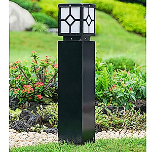 MADBLR7 High Pole Lamp Outdoor Antique Rustproof Pillar Lamp Glass Bollard Post Lantern European Aluminum Bollard Light Waterproof Courtyard Pathway Landscape Stigma Lantern
