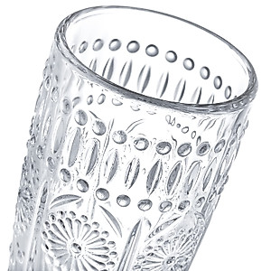 Kingrol 6 Pack 5 Ounces Glass Champagne Flutes, Vintage Sparkling Wine Glasses for Champagne, Cava, Prosecco