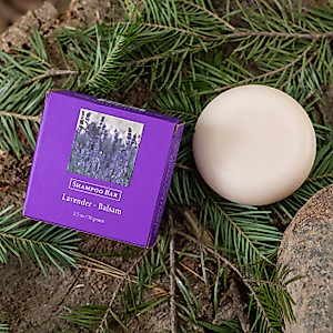 Adirondack Fragrance & Flavor Farm ADK Balsam Lavender Shampoo Bar for Oily Hair & Sensitive Scalp, Essential Oils, Sulfate-Free Plant-Based Vegan & Eco Friendly Solid Hair Cleanser, 2.5 Oz, 70 grams