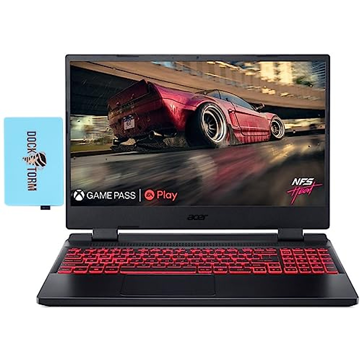 acer Nitro 5 15.6" 165Hz 2K QHD IPS Gaming Laptop (AMD Ryzen 7 6800H 8-Core 3.20GHz, 16GB DDR5, 2x512GB PCIe SSD (1TB), GeForce RTX 3070 Ti 8GB, Red Backlit KYB, WiFi 6, Win11Home) w/Dockztorm Dock