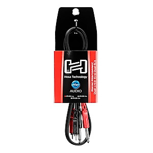 Hosa CPR-201 Dual 1/4" TS to Dual RCA Stereo Interconnect Cable, 1 Meter