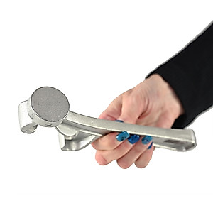 HOME-X Aluminum Pail Opener, Sturdy Bucket Lid Removal Tool, Handy Lightweight Aluminum Lid-Remover and Opener Tool, 8 ½” L x 2" W x 1 ¼” H, Silver