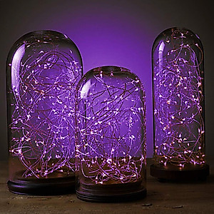 Twinkle Star 2 Set Halloween Fairy Lights Battery Operated, 33ft 100 Led String Lights Remote Control Timer Twinkle String Lights 8 Modes Firefly Lights for Garden Party Indoor Decor, Purple