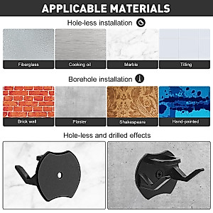 Lrgkcne Adhesive Hat Rack for Wall Baseball Caps, 16 Pack Hooks for Hats, Strong Hold hat Wall Organizer, Minimalist hat Display Rack, No Drilling Hat Racks for Door,Bedroom,Closet Black