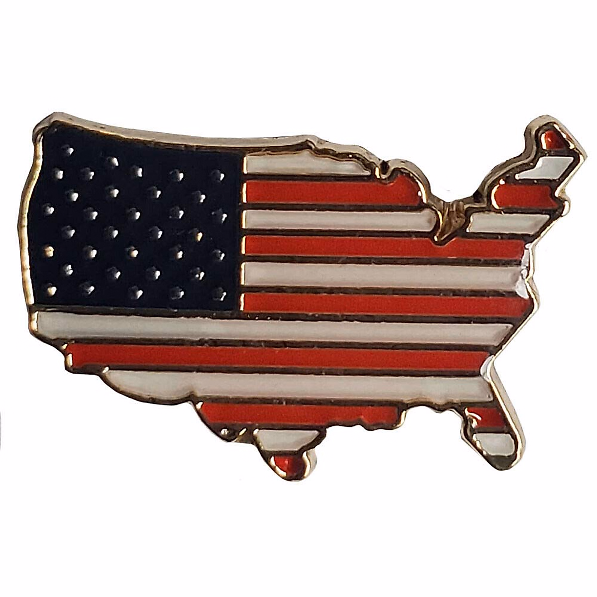 Pack of 50 USA Flag United States of America Country Map Hat Cap Lapel Pin Black