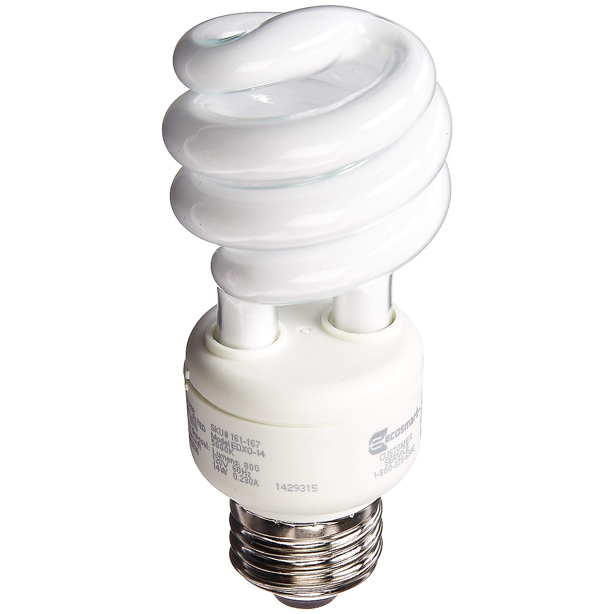 EcoSmart 60-Watt Equivalent Daylight (5000K) Spiral CFL Light Bulb (4-Pack)