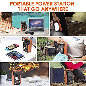 Takki Portable Camping Power Station with Camping Lantern, 22500mAh Solar Generator with Peak 120W/110V AC Outlet USB Port, Laptop Charger Power Supply for Camping Home Emergency…