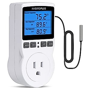 INKBIRDPLUS 1800W Heat Mat Thermostat Temperature Controller 120v 15A F and C Heating Cooling Control