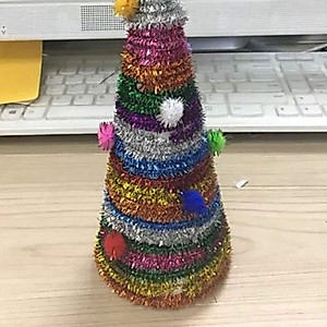 AKOAK 100 Count 6mm x 300mm Shiny Chenille Stems Metallic Pipe Cleaners Tinsel Stems Wired Sticks for DIY Arts and Crafts (Blue)