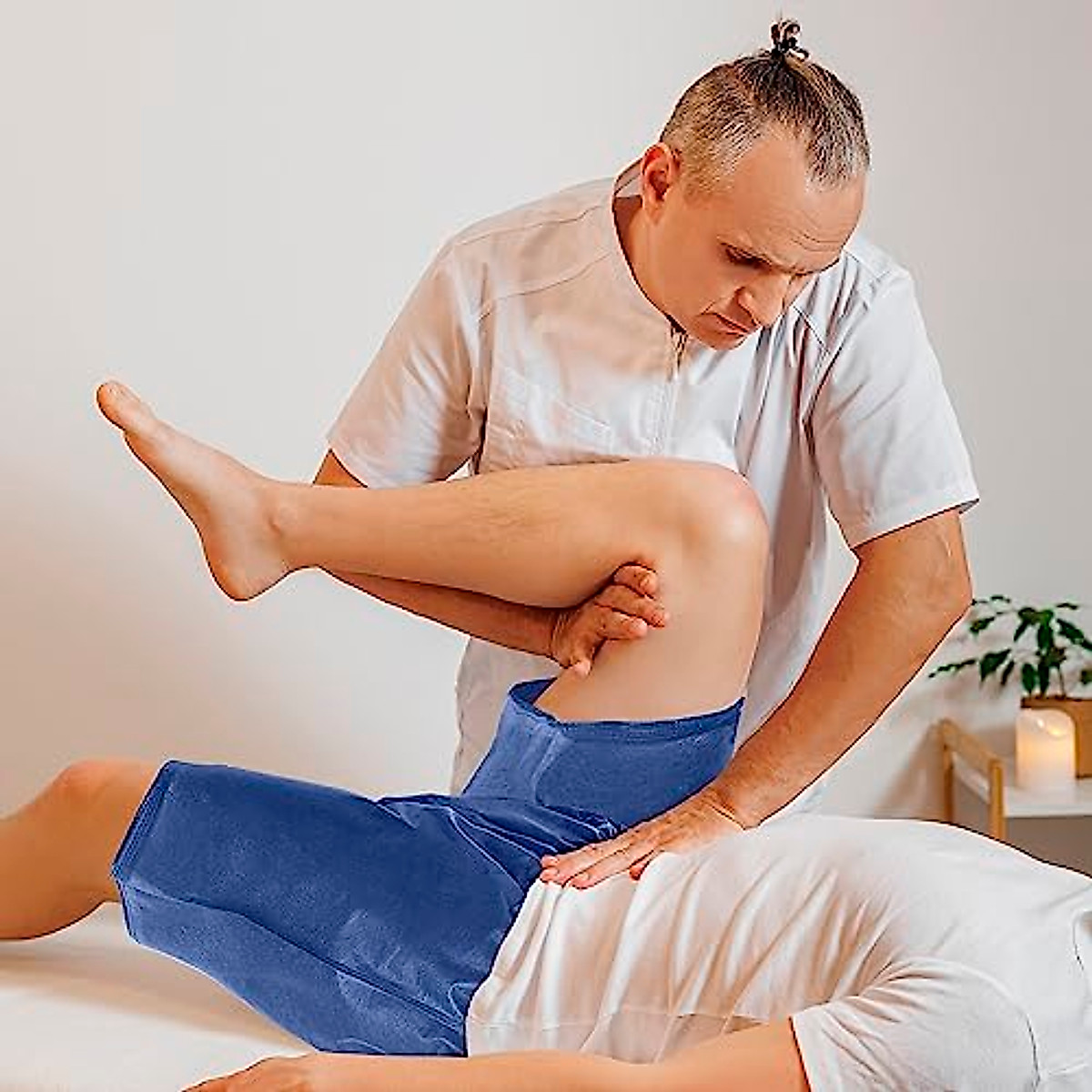 AMZ Medical Supply Disposable Boxer Shorts Unisize. Pack of 10 Dark Blue Disposable Shorts Medical with Elastic Waist, No Pockets. Breathable PP Disposable Exam Shorts Medical for Massage, Hospital