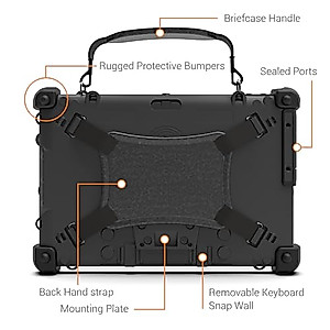 MobileDemand Flex 10B Rugged 10 inch Tablet with Windows 11 Pro Upgrade, Ultra Lightweight 3000mAh Battery 4GB, Tablet PC, Handheld PC with Handstrap for Rough Outdoor Work and Business Activities