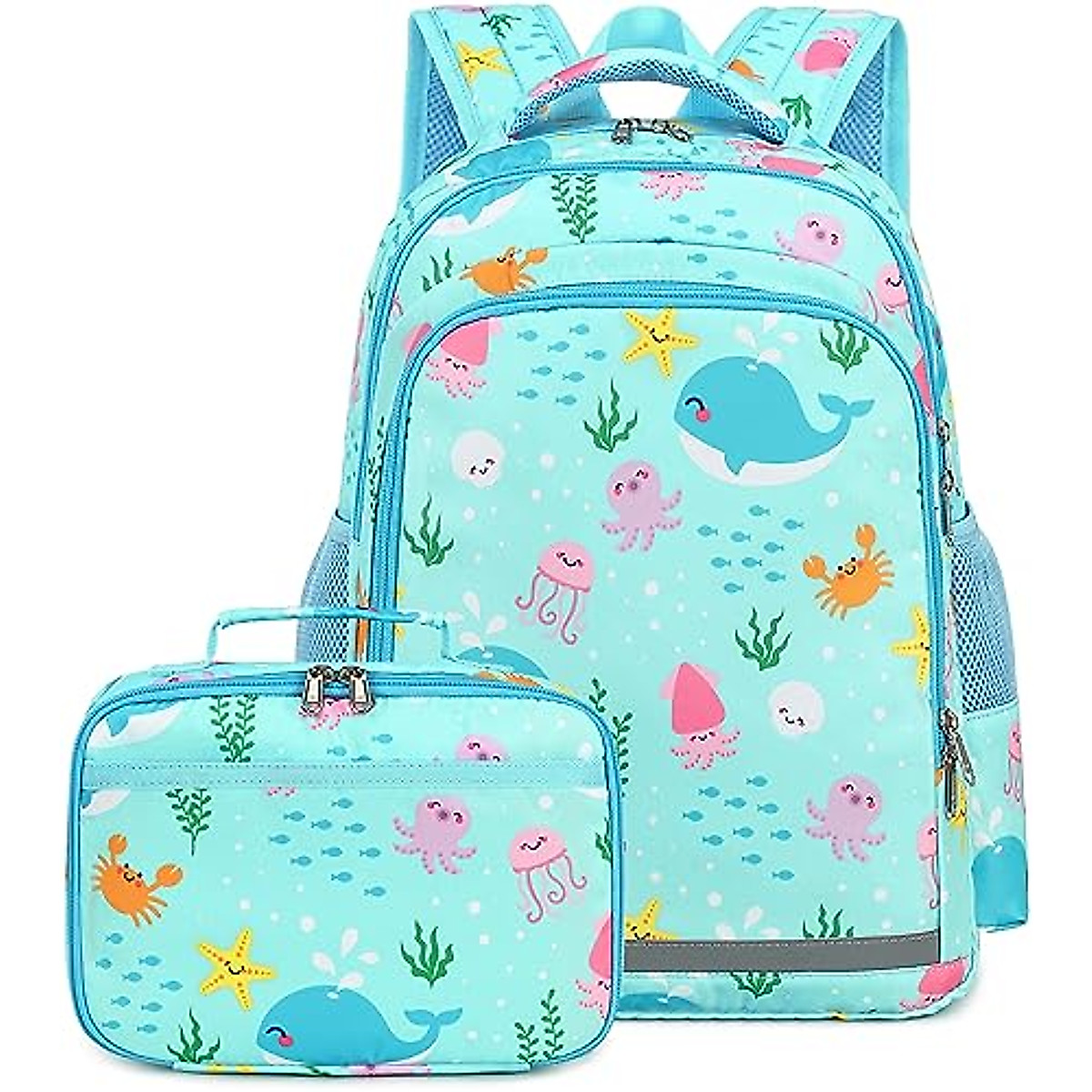 CAMTOP Backpack for Kids Girls Boys Preschool Backpacks with Lunch Box Toddle Kindergarten BookBag Set for Age 3-8 (Ocean World)