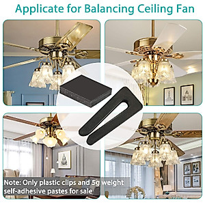 Ceiling Fan Balance Kit 12PCS Ceiling Fan Balancing Kit,8PCS Upgraded Thin 0.0394” Fan Balancing Weights, 4 PCS Elasticity Fan Balance Clip,Strong Self-adhesive Ceiling Fan Balancing Kit Universal